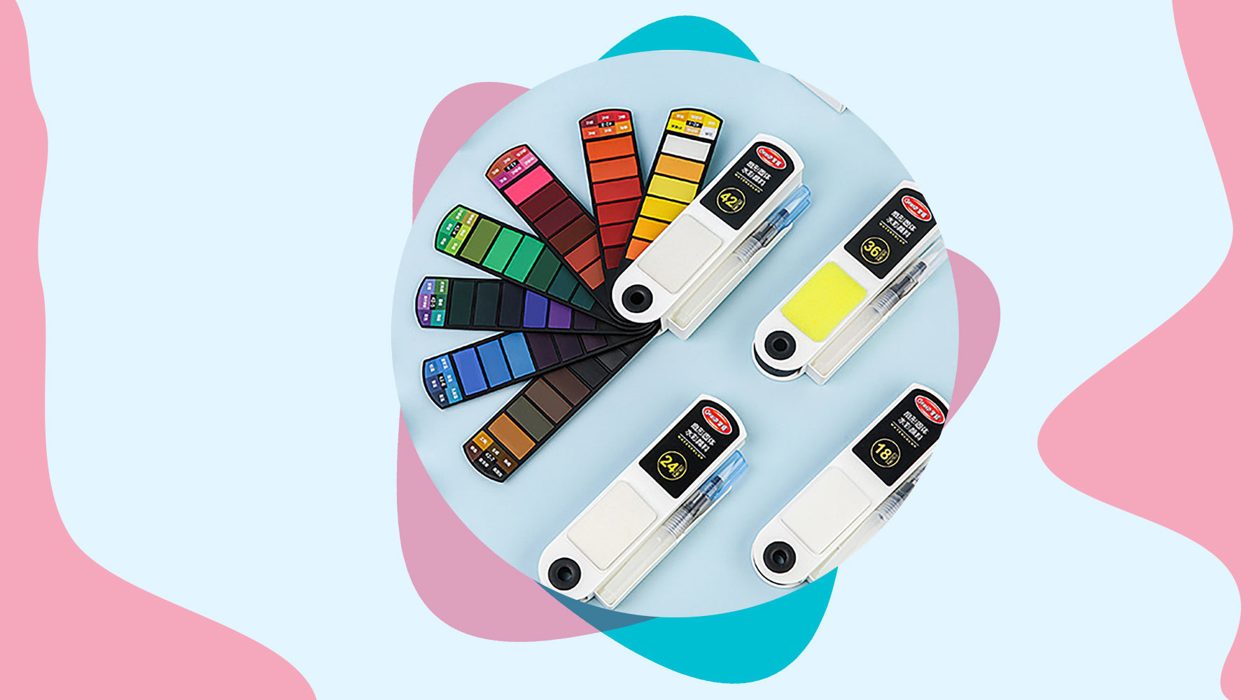 Bring Your Vision to Life with 42 Colors Foldable Solid Watercolor Pai ...