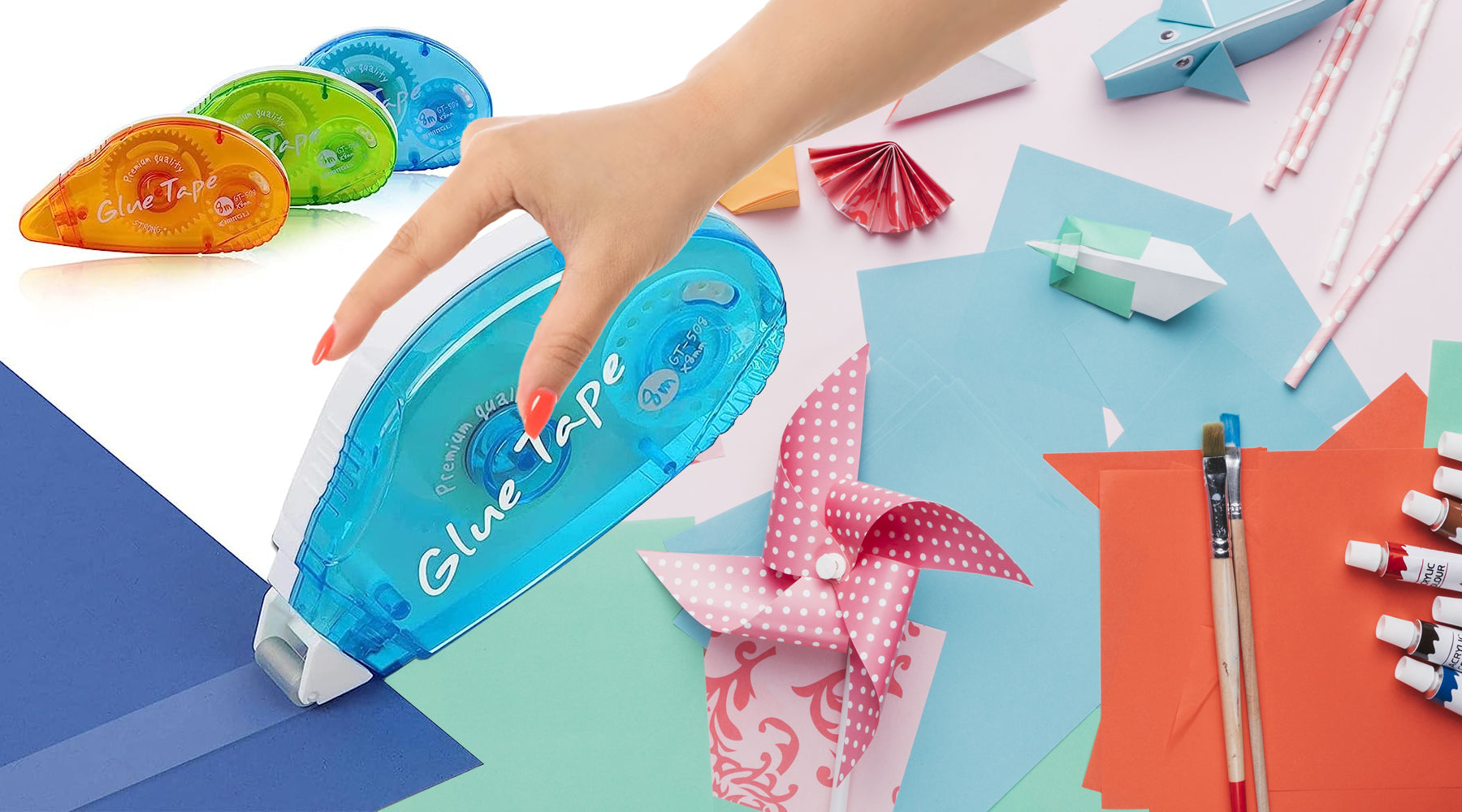 HASTHIP® 3 Pack Permanent Adhesive Runner Roller Tapes– Hasthip