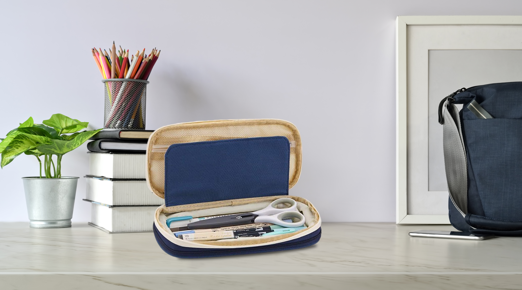 Stay Organized with The HASTHIP Nylon Capacity Pencil Case– Hasthip