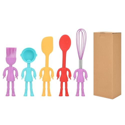 HASTHIP® Human Shaped Kitchen Utensils Set 5 Piece Non Stick Heat Resi ...