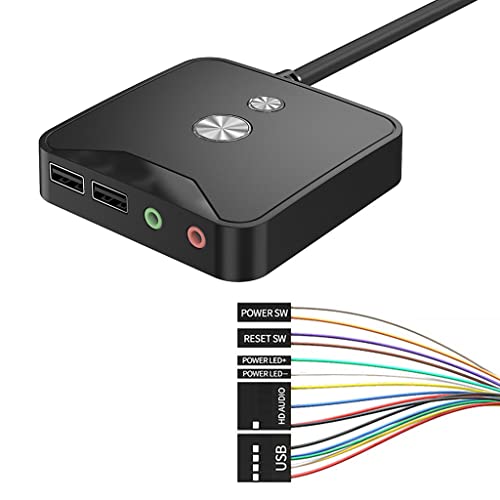 HASTHIP® Desktop PC Power Switch, Computer On/Off Button with 2 USB Po ...