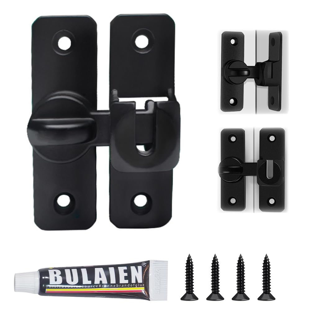HASTHIP Door Latch with 90°/180° Lock Mechanism - Zinc Alloy Black– Hasthip