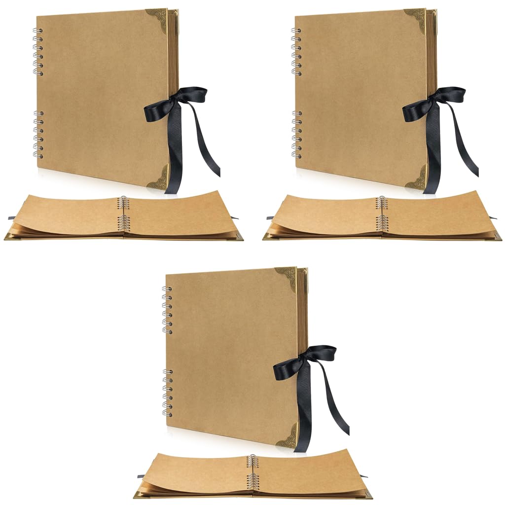 HASTHIP Scrapbook Album 8x8 with 60 Blank Pages for DIY Art and Baby M ...