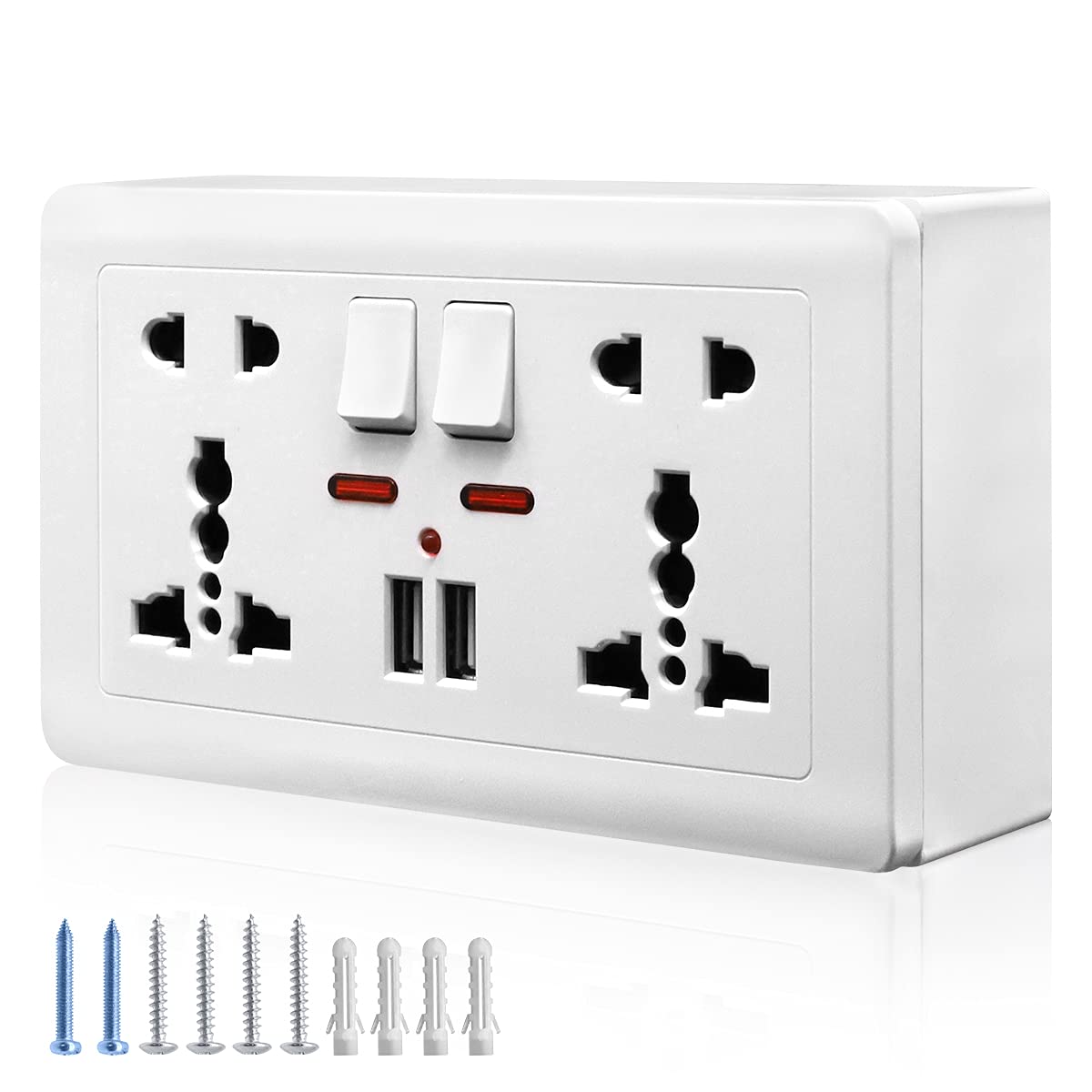 HASTHIP Multi Plug Socket with 2 USB Ports for Home and Office– Hasthip