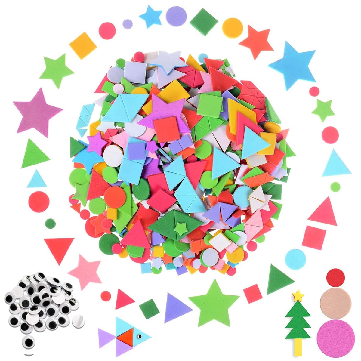 1000Pcs Colorful Geometric Stickers for Kids Learning | HASTHIP®– Hasthip