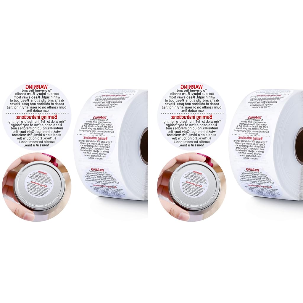 HASTHIP Warning Label Sticker for Candle Jars featuring 500 sheets | S ...