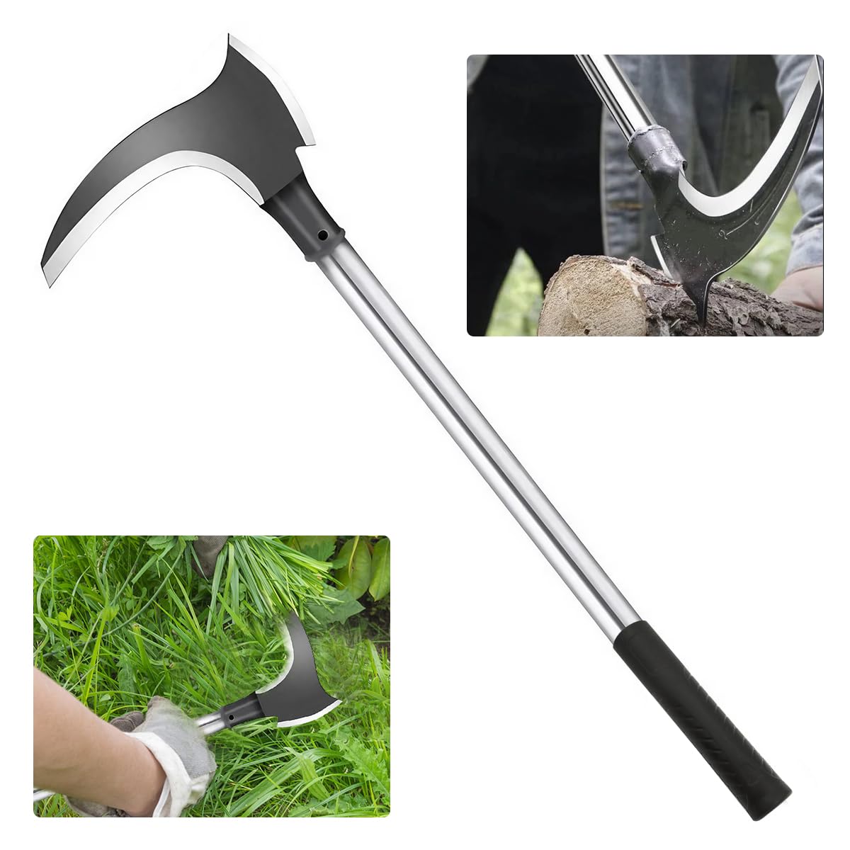 HASTHIP Axe Tool with 52 cm Handle for Wood Cutting and Grass Removal ...