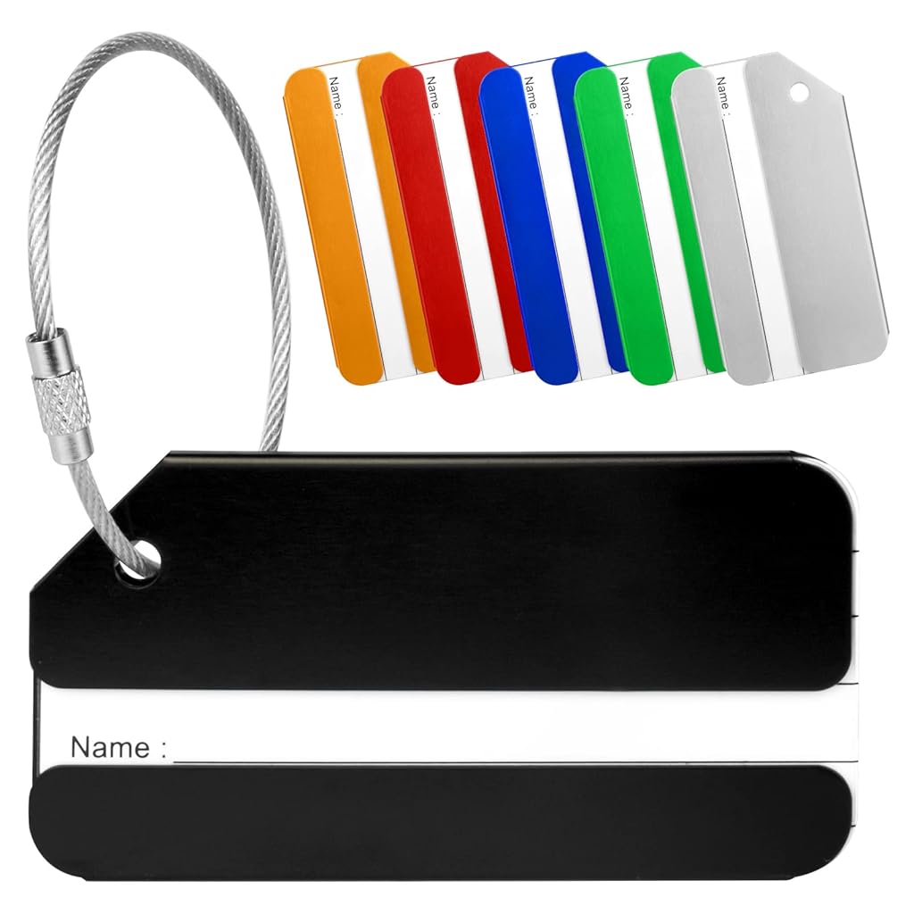 HASTHIP® 6 Pack Aluminium Alloy Lage Tags with Steel Loop, Colorful Tr ...