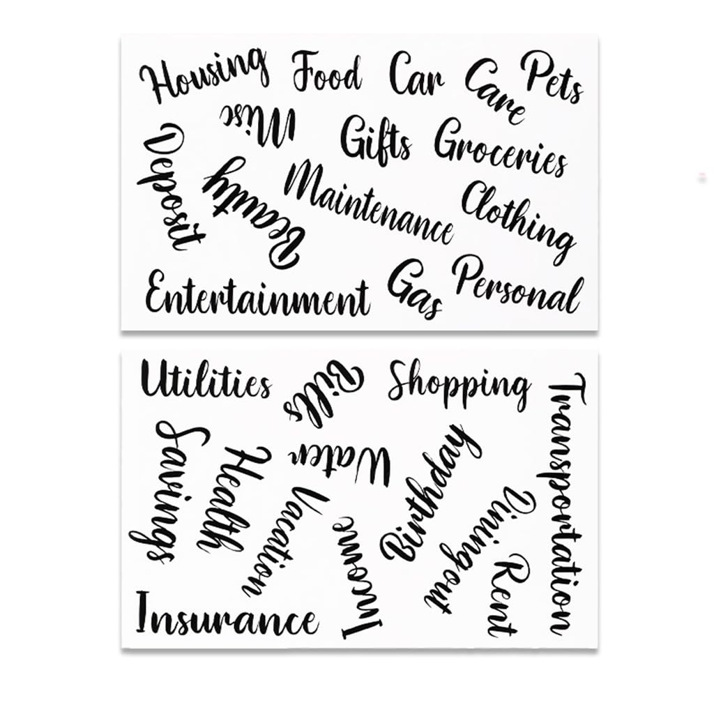 HASTHIP Cash Envelope Sticker Labels for Budget Planner featuring 28 B ...