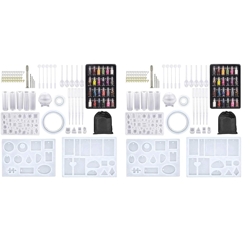 HASTHIP Resin Art Kit for Jewellery Making with 218 pcs Silicone Mould ...