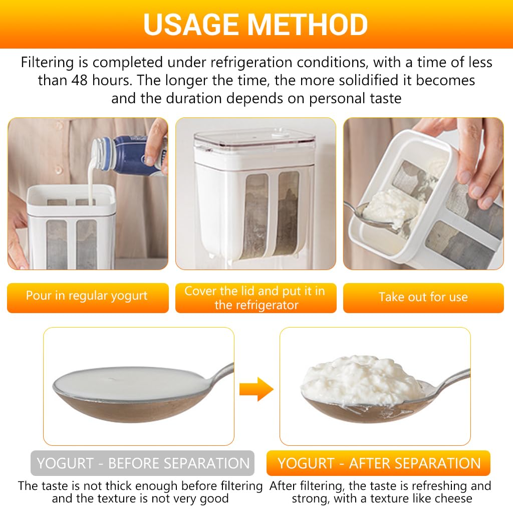 HASTHIP® 1100ML Yogurt Strainer,Yogurt Filter Milk Strainer with Fine ...