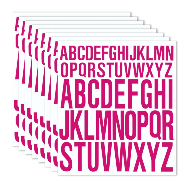 HASTHIP Letter Stickers for Crafts - 8 Sheets Pink Alphabet– Hasthip