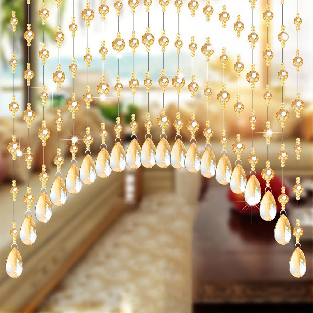 HASTHIP Crystal Strings Bead Curtains for 0.6-0.8M Doorways with Self ...
