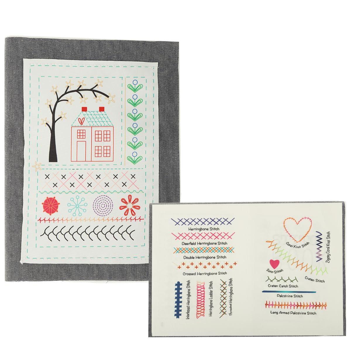 HASTHIP Embroidery Stitch Fabric Book - DIY Guide for All Skill Levels ...