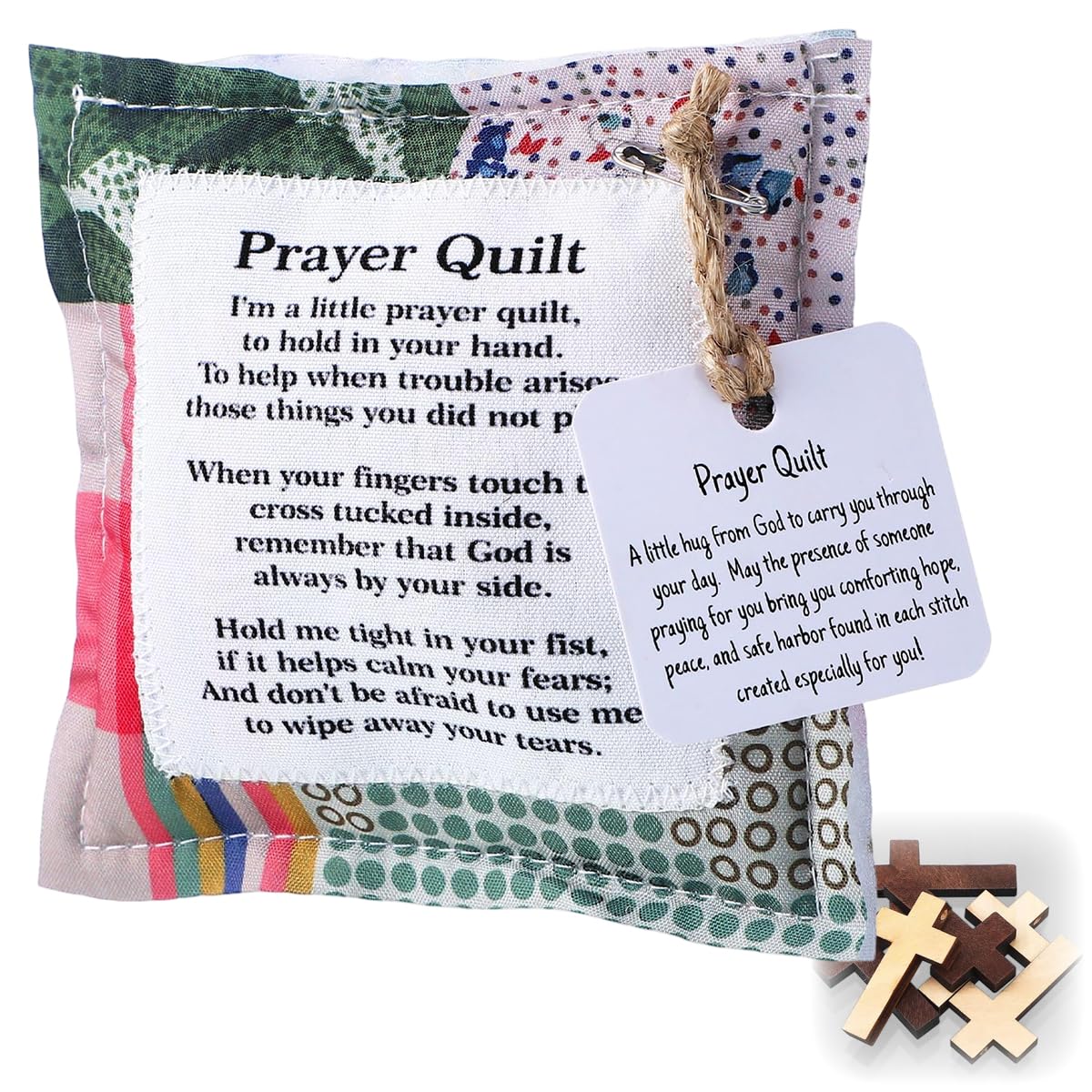 HASTHIP Prayer Quilt for Emotional Support featuring 3.9 in Size with ...