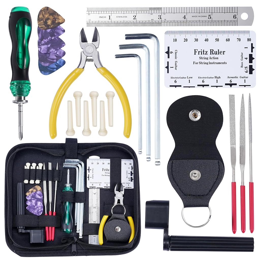 HASTHIP Guitar Repair and Maintenance Tool Kit for DIY Setup with 23 T ...
